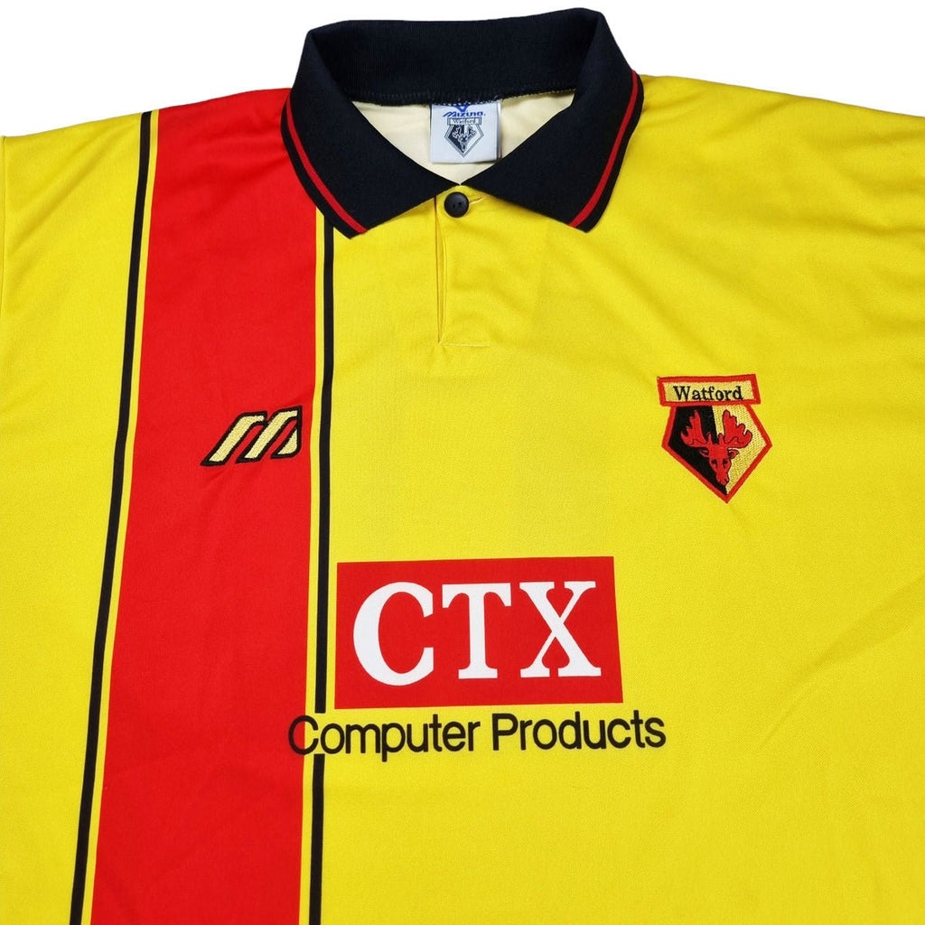 1997 98 Watford Home Football Shirt L Mizuno 11 Rosenthal – Football Finery